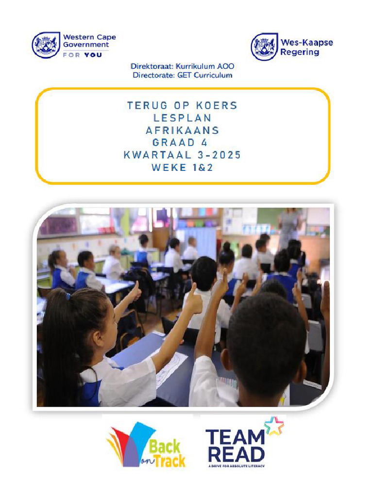 #Bot1+9tpd Lesplan Afr Gr4 Kw3 Wk1&2 2025 | PDF