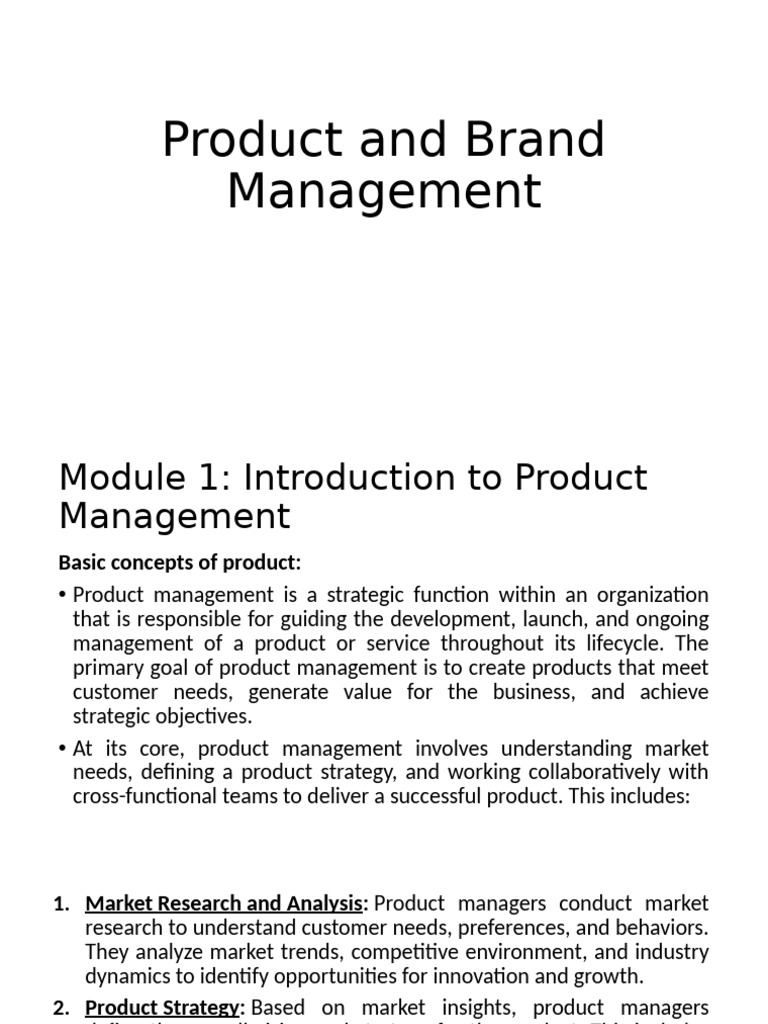 Product and Brand Management | PDF | Marketing | Brand