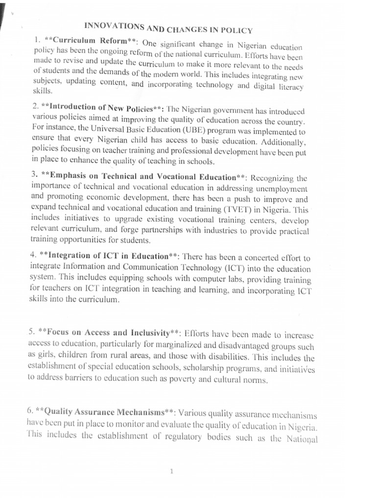 Curriculum Innovation And Changes Pdf