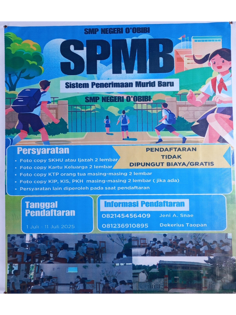 Spanduk SPMB SMP NEGERI O'OBIBI | PDF