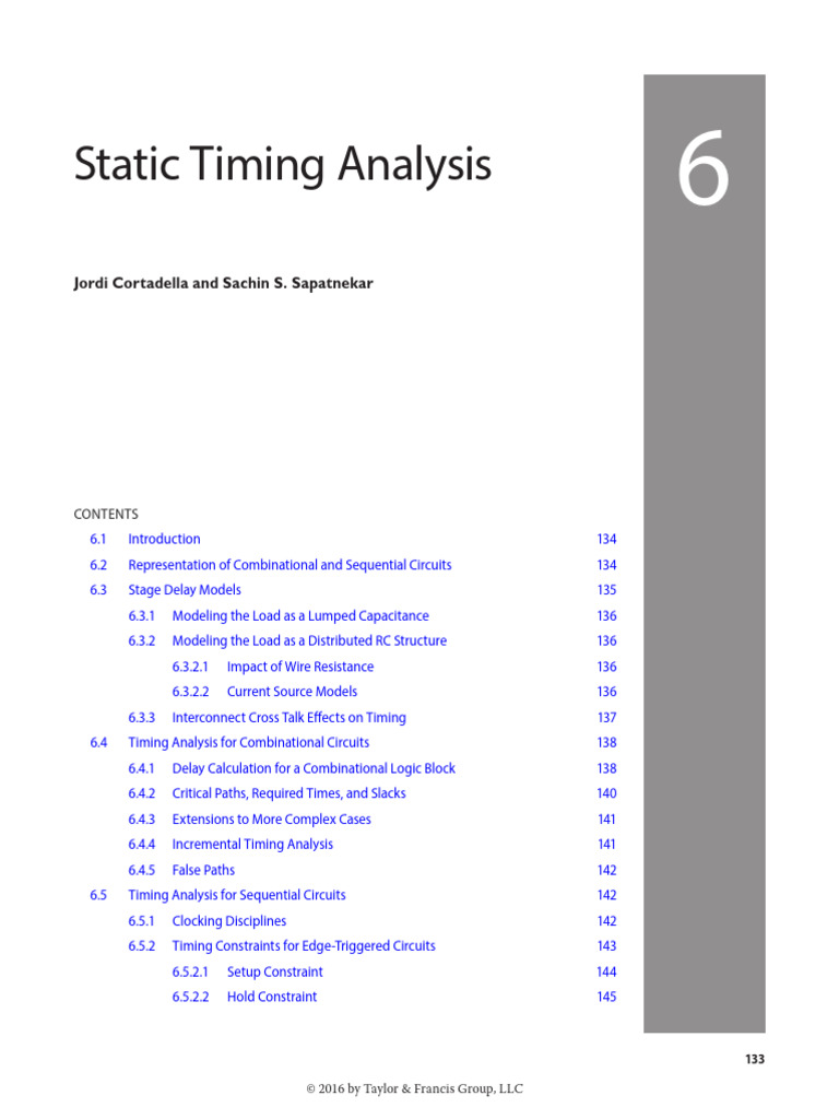 Overview of Static Timing Analysis | PDF | Logic Gate | Electronics