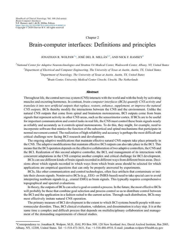 Brain Computer Interface | PDF | Motor Neuron | Central Nervous System