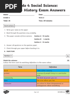 Grade 4 History Exam Answers | PDF