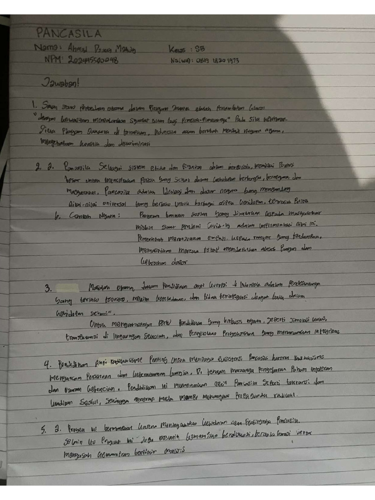 Ahmad Dzaky Mahdy - Uas Pancasila | PDF