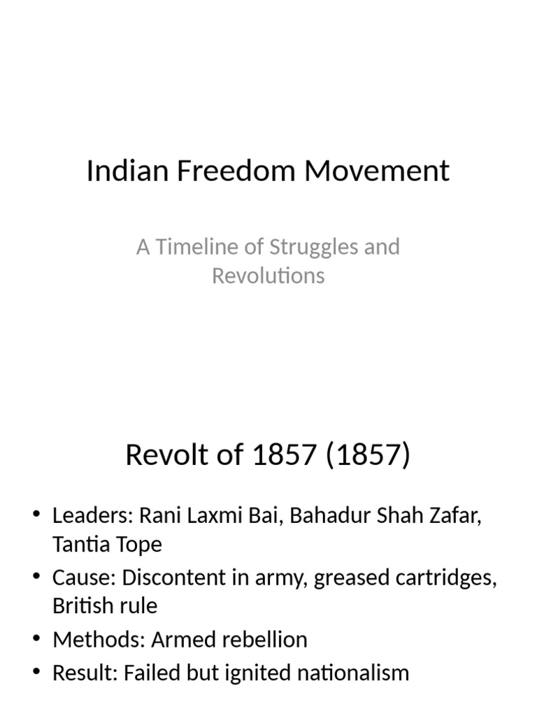 Indian Freedom Movements Presentation | PDF