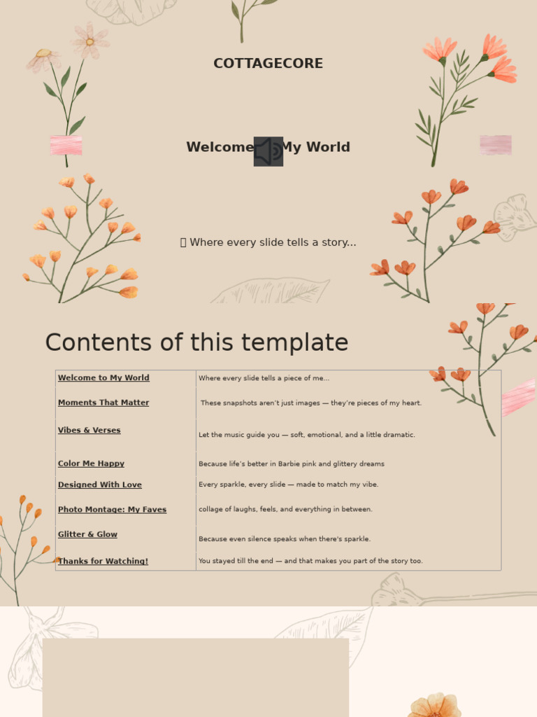 Cottagecore: Where Every Slide Tells A Story.. | PDF