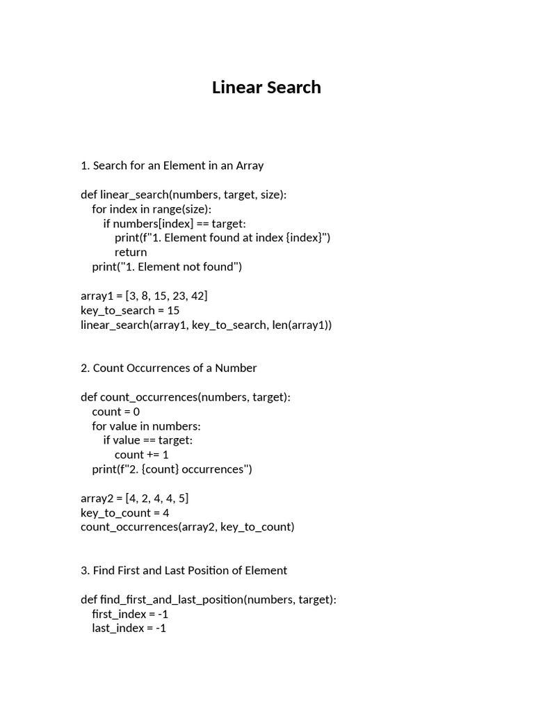 Linear Search | PDF