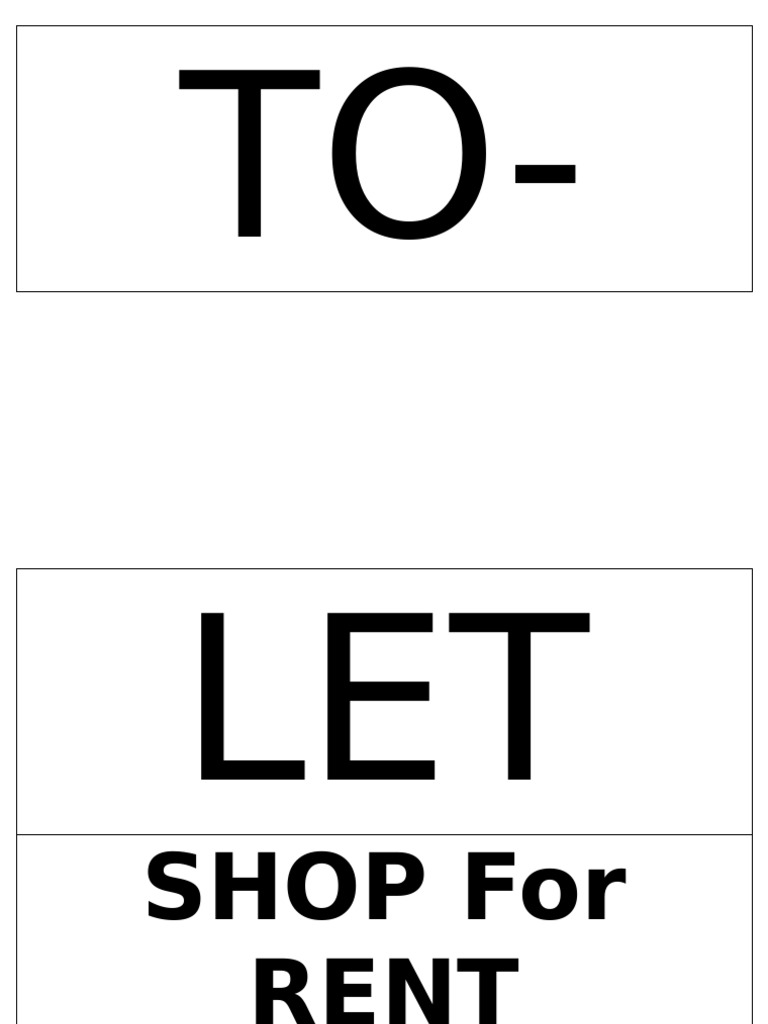 To Let (Shop) | PDF