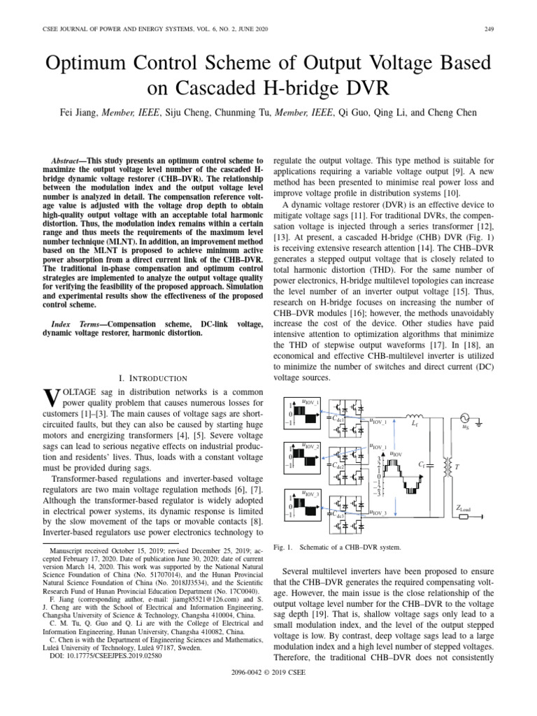 Optimum Control Scheme of Output Voltage Based On Cascaded H-Bridge DVR | PDF | Power Inverter ...