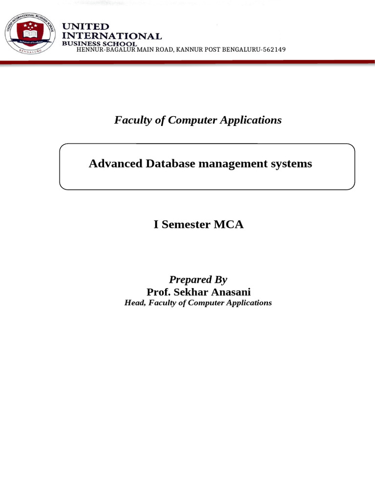 ADBMS | PDF | Databases | Data Model