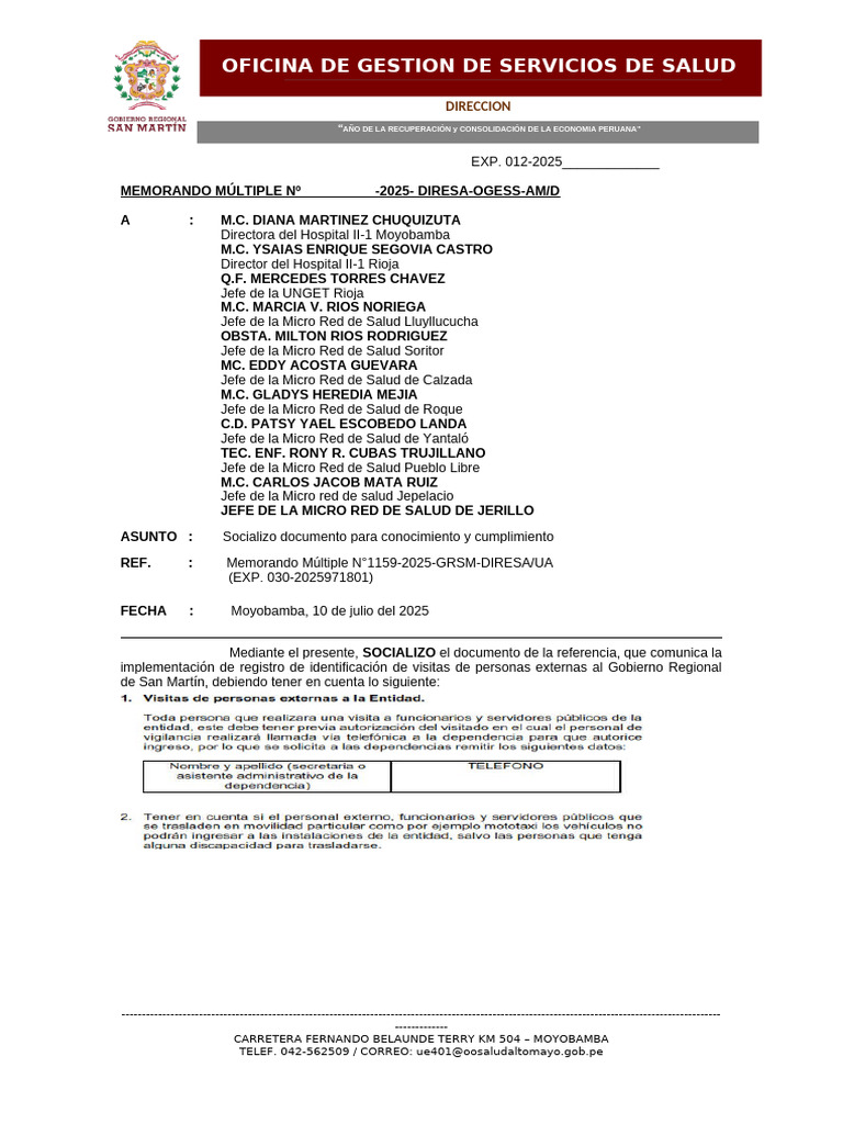 Memo Mult. A4-2025 | PDF