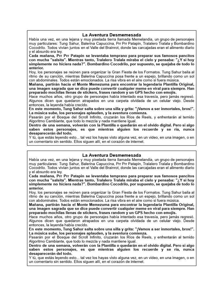 Cuento de Verbos | PDF