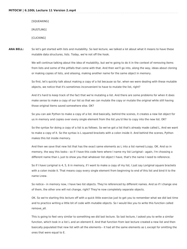 Python Lists: Mutability & Removal Techniques | PDF | Control Flow | Computing