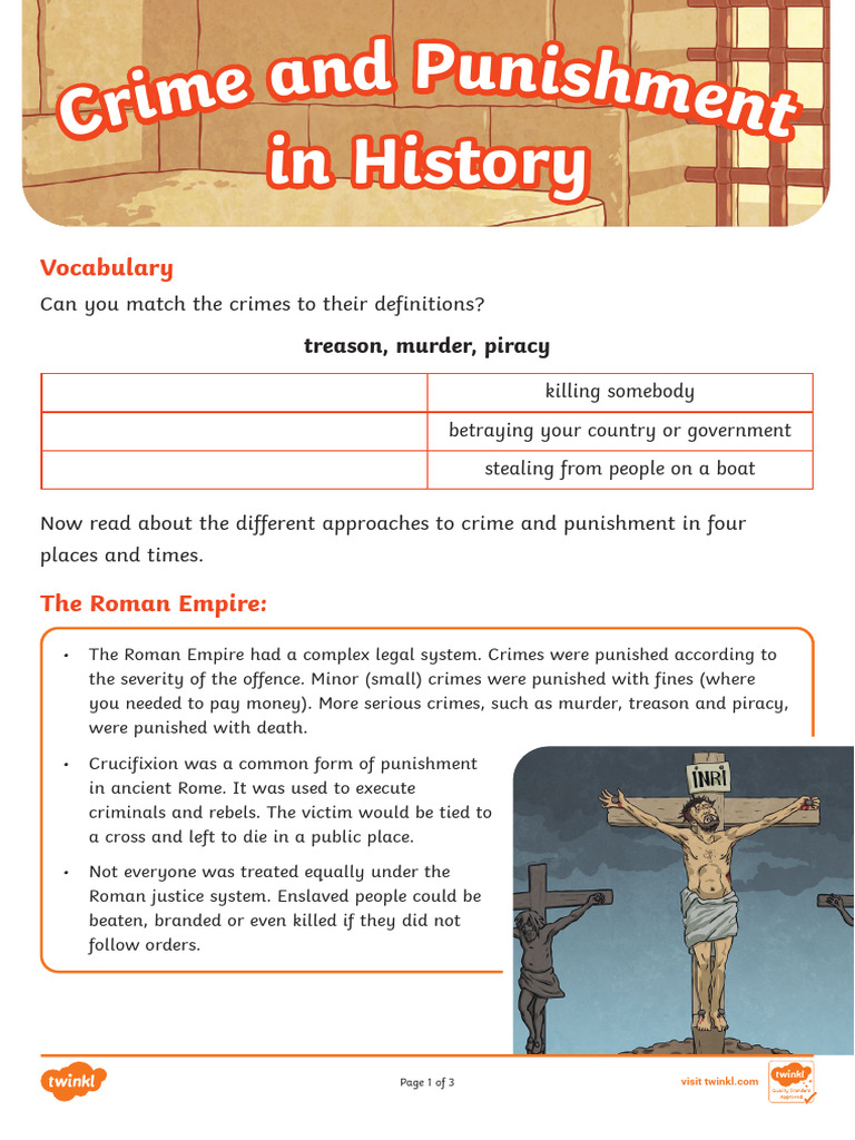 T e 1682088097 Esl Crime and Punishment in History Reading Teens b1 b2 Ver 1 | PDF | English As ...