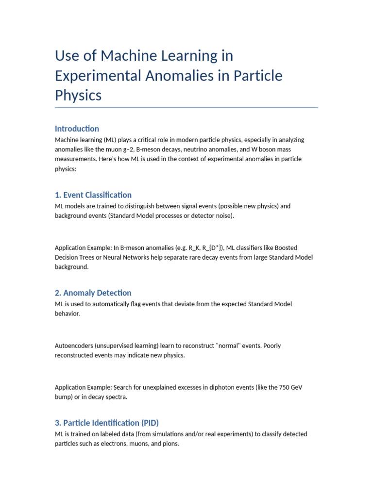 ML in Particle Physics Anomalies | PDF | Machine Learning | Elementary Particle