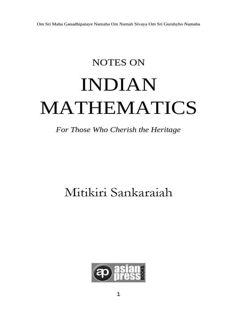 Indian Mathematics Heritage Explored | PDF | Mathematics