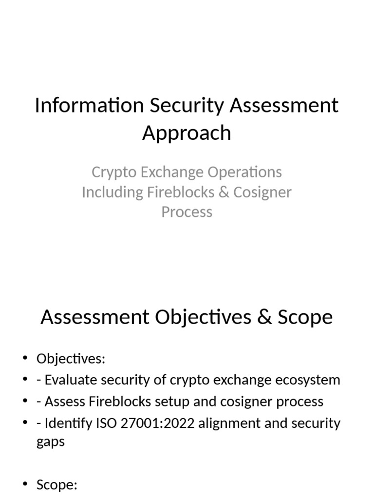 Crypto Exchange Is Risk Assessment Approach | PDF