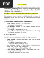 Guide To RRL | PDF | Apa Style | Citation