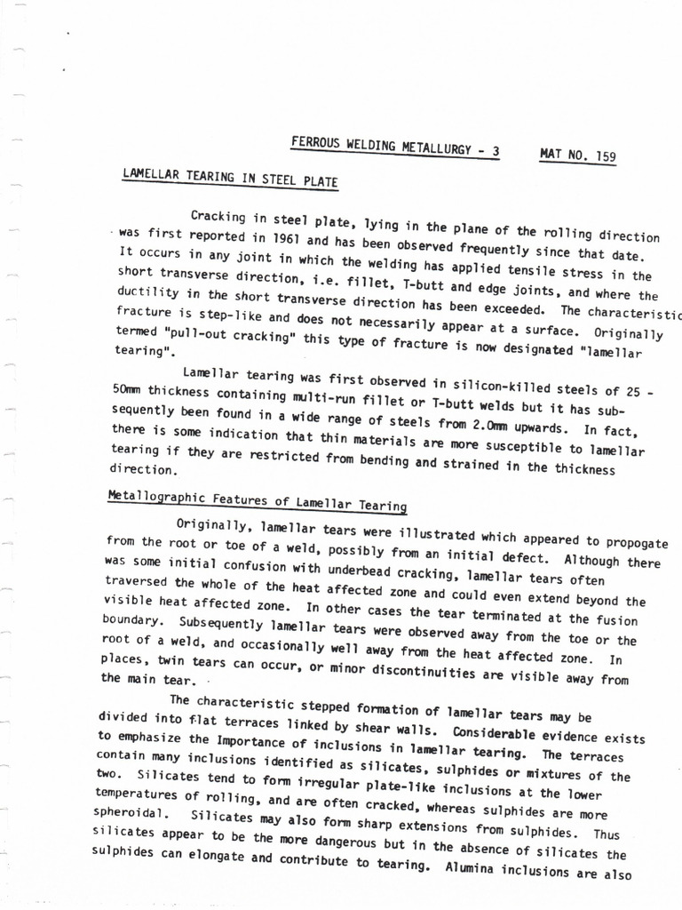 Lamellar Tearing in Steel Plate | PDF