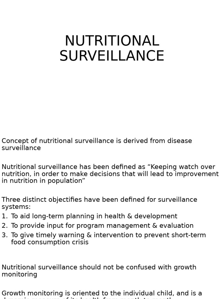 Nutrition Surveillance | PDF