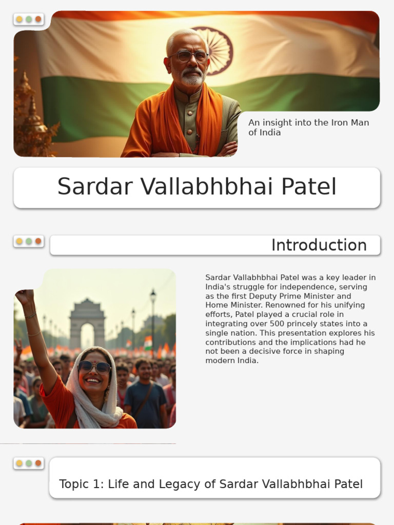 Sardar Vallabhbhai Patel: Legacy and Impact | PDF | Political Science