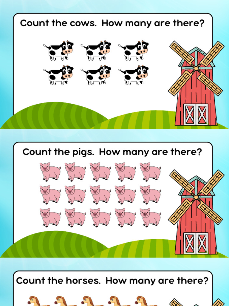Farm Animals Counting Worksheet | PDF