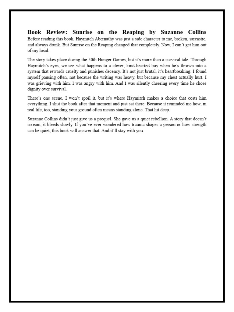 Sunrise On The Reaping by Suzanne Collins | PDF