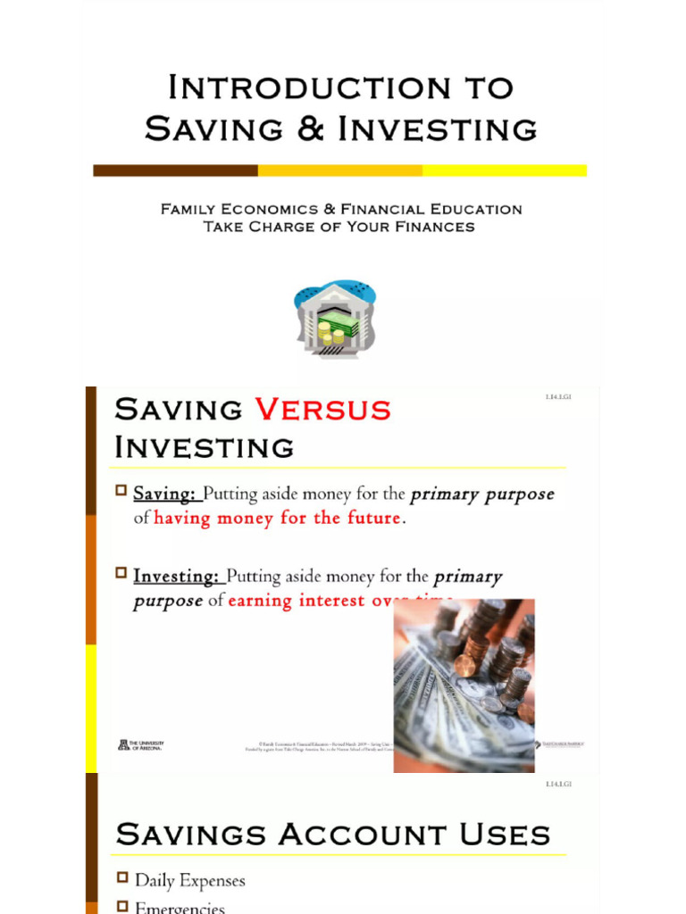 Introduction To Saving and Investing | PDF