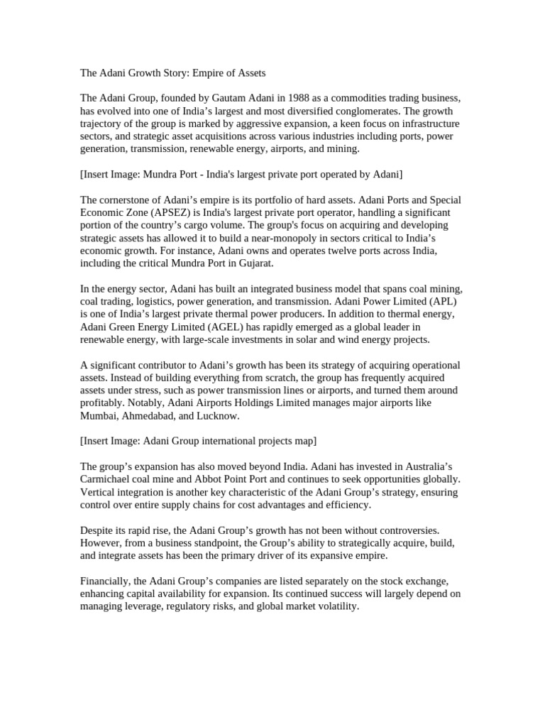 Adani Report With Placeholders | PDF | Economies