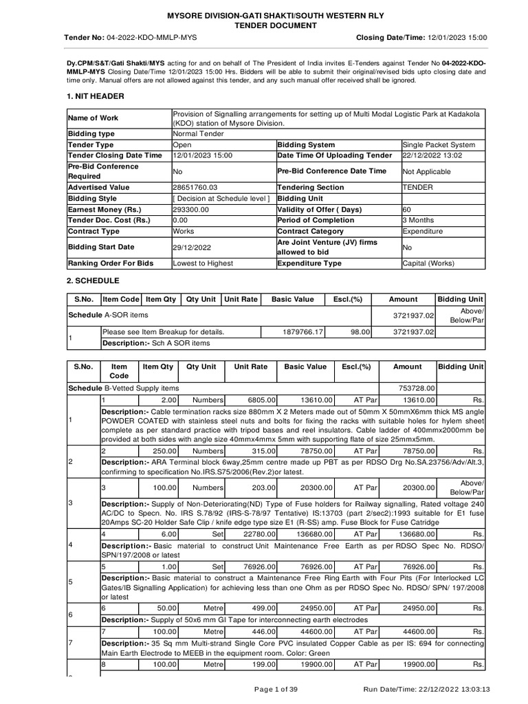 Terminal Block 6 Way Tender | PDF | Electrical Wiring | Manufactured Goods