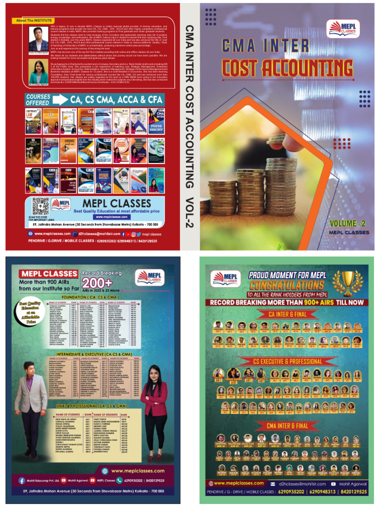 Cma Cost Accounting Vol-2 Book-1 | PDF | Expense | Cost