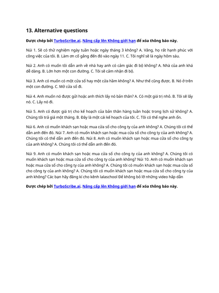 Alternative Questions | PDF