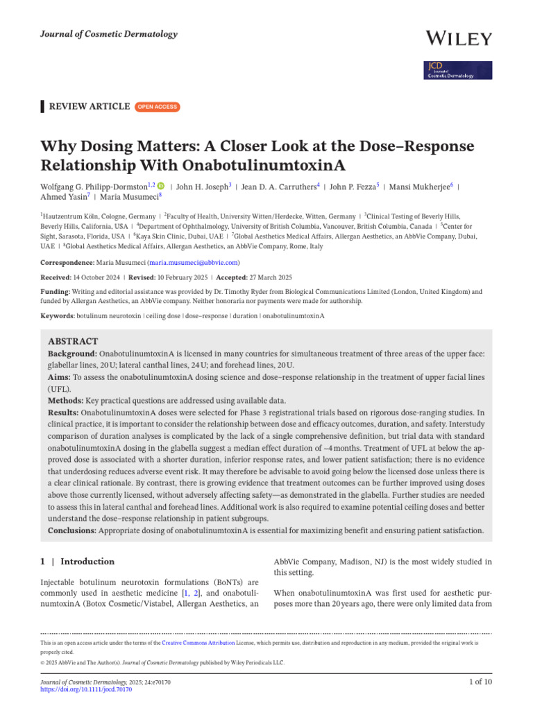 Why Dosing Matters A Closer Look at The Dose-Respo | PDF | Botulinum Toxin | Biochemistry