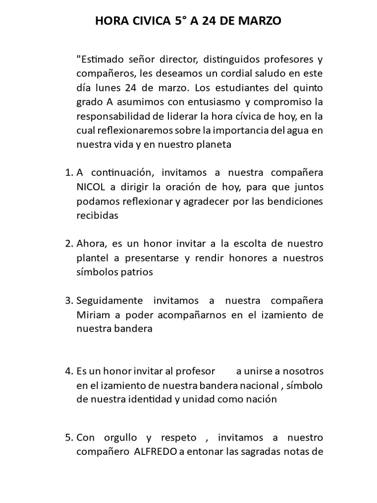 Hora Civica 5to | PDF