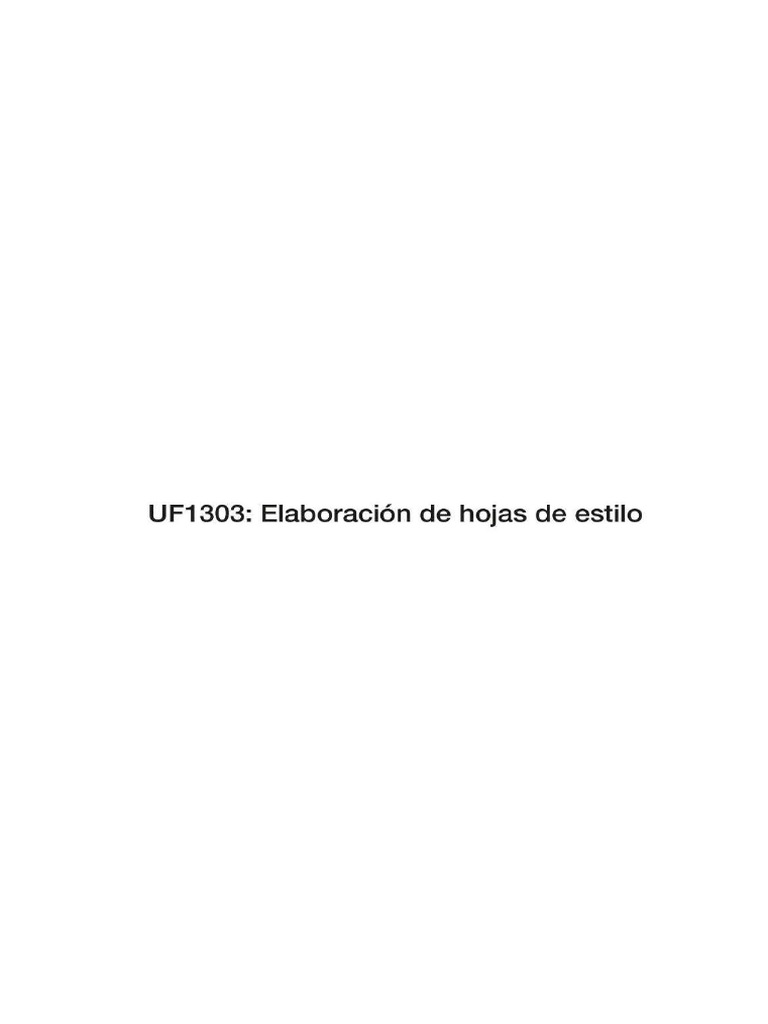 Elaboración de Hojas de Estilo - Ud1 - y - Ud2 | PDF