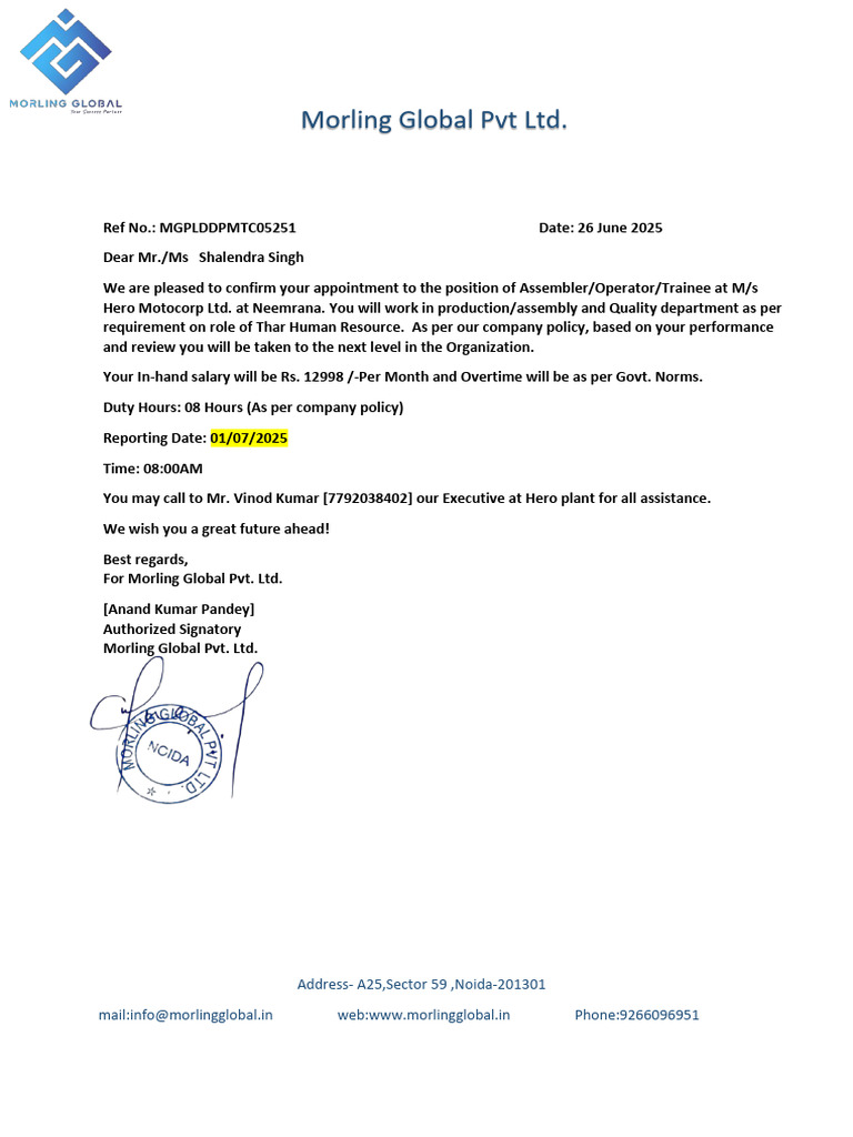 Offer Letter | PDF