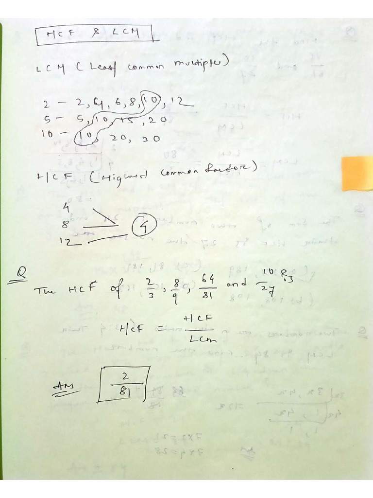 HCF & LCM 1998 | PDF