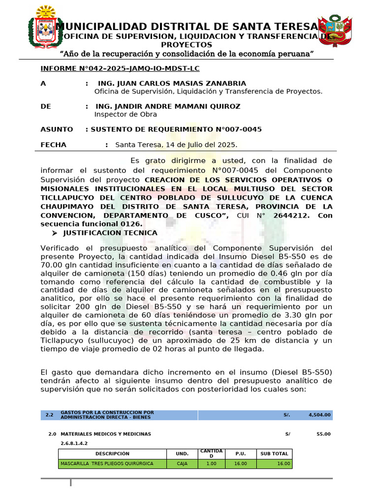 Sustento Tecnico PETROLEO | PDF