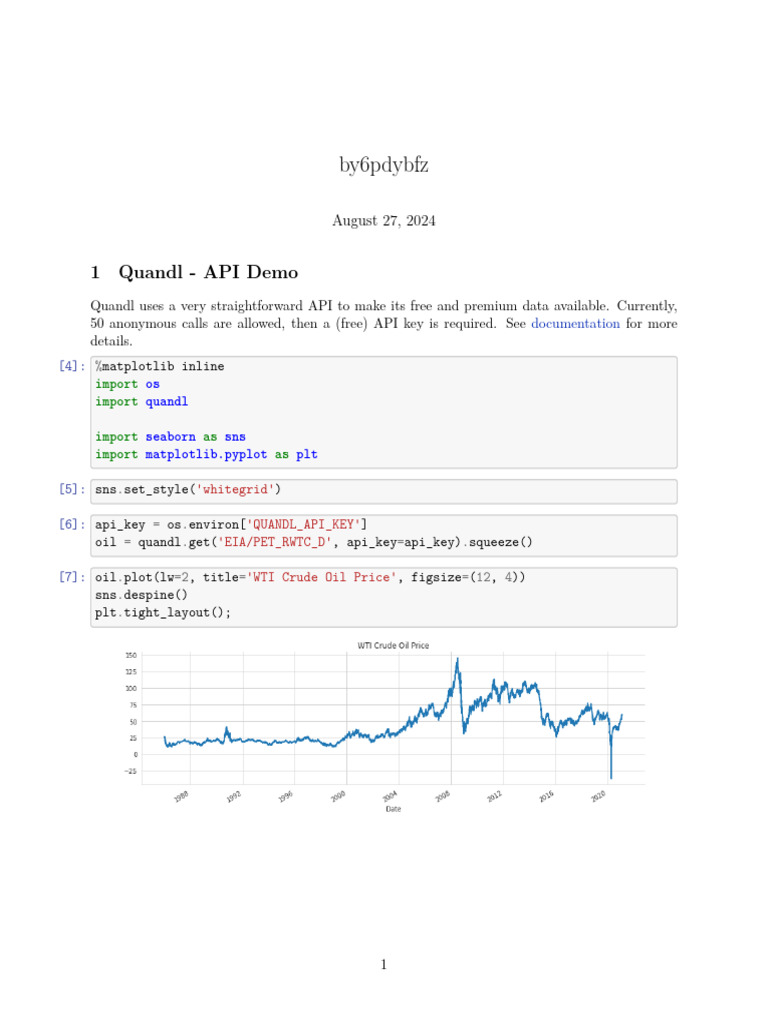 Quandl API Usage for Free Data | PDF