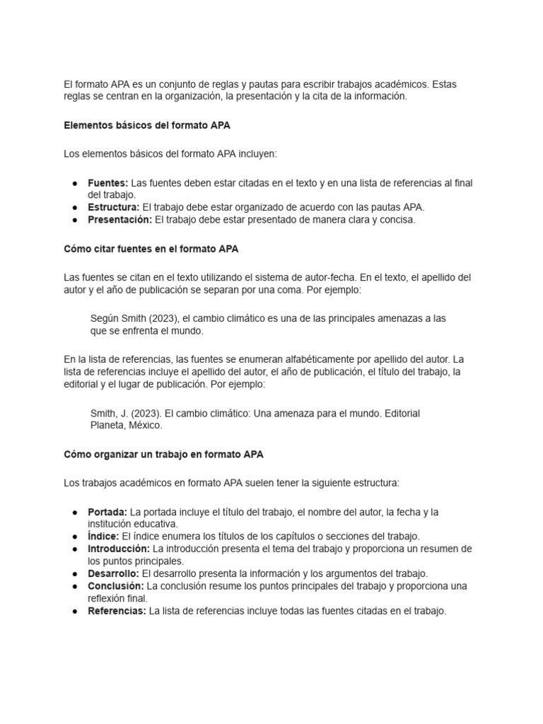 Cómo Se Hace Un Formato APA | PDF | Estilo apa