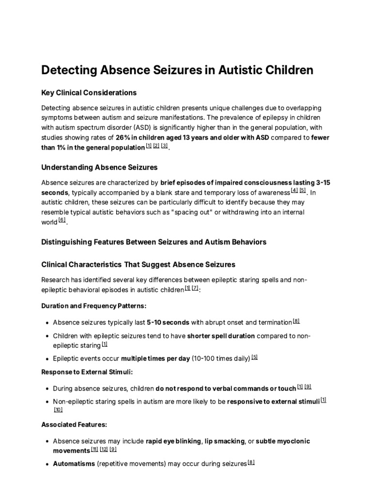 Detecting Absence Seizures in Autism | PDF | Epilepsy ...