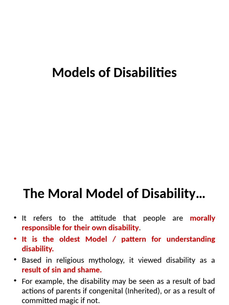 Understanding Medical Models of Disability | PDF | Disability | Liberal ...
