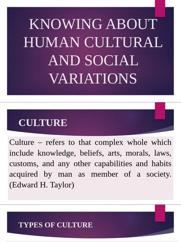 Knowing About Human Cultural and Social Variations | PDF
