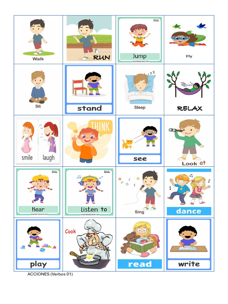 Flashcards Acciones 01 | PDF
