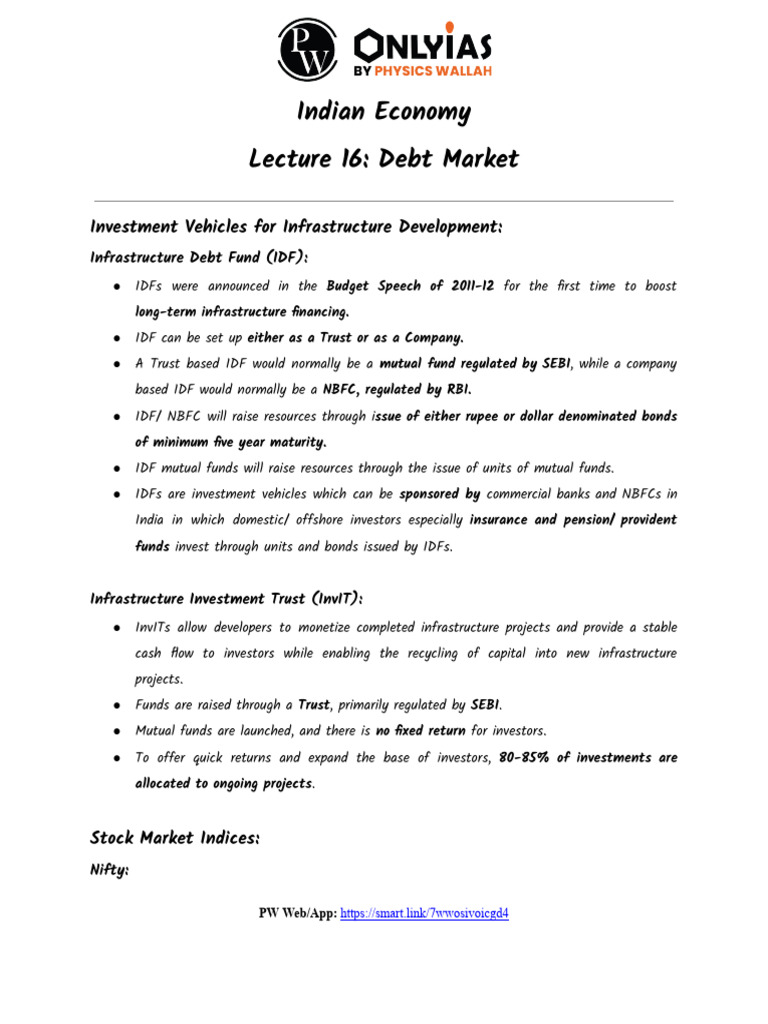Debt Market 16: Daily Class Notes | PDF | Quantitative Easing ...