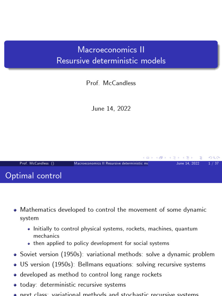 Class 2 Recursive Models | PDF | Applied Mathematics | Mathematical Analysis