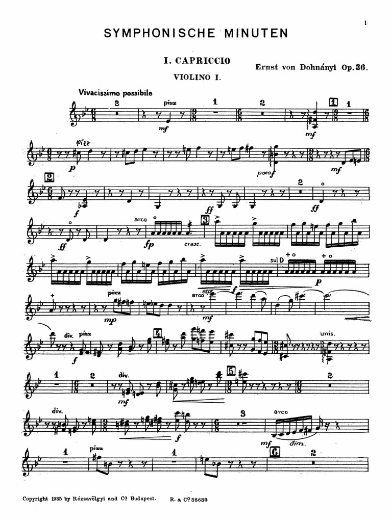 Symphonic Minutes - Violin I | PDF
