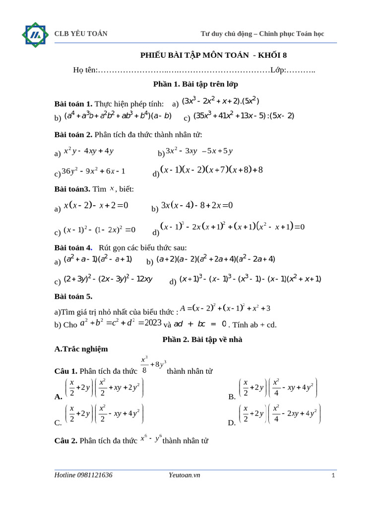 DS8 On tap dai | PDF