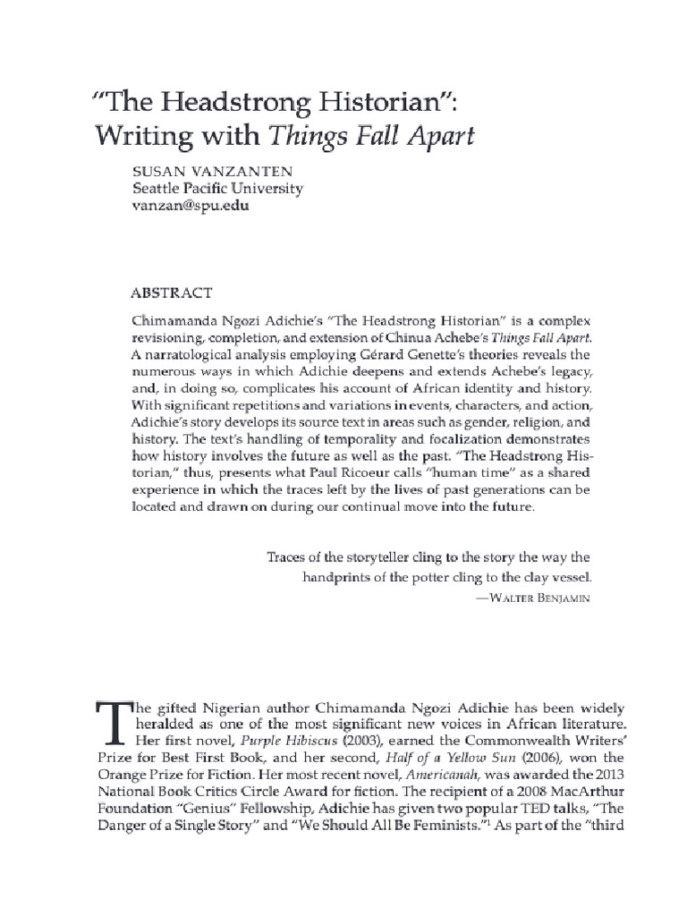 The Headstrong Historian-Writing With Things Fall Apart | PDF