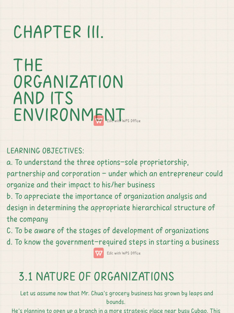 Chapter 3 Organization and Management | PDF | Organizational Structure | Partnership